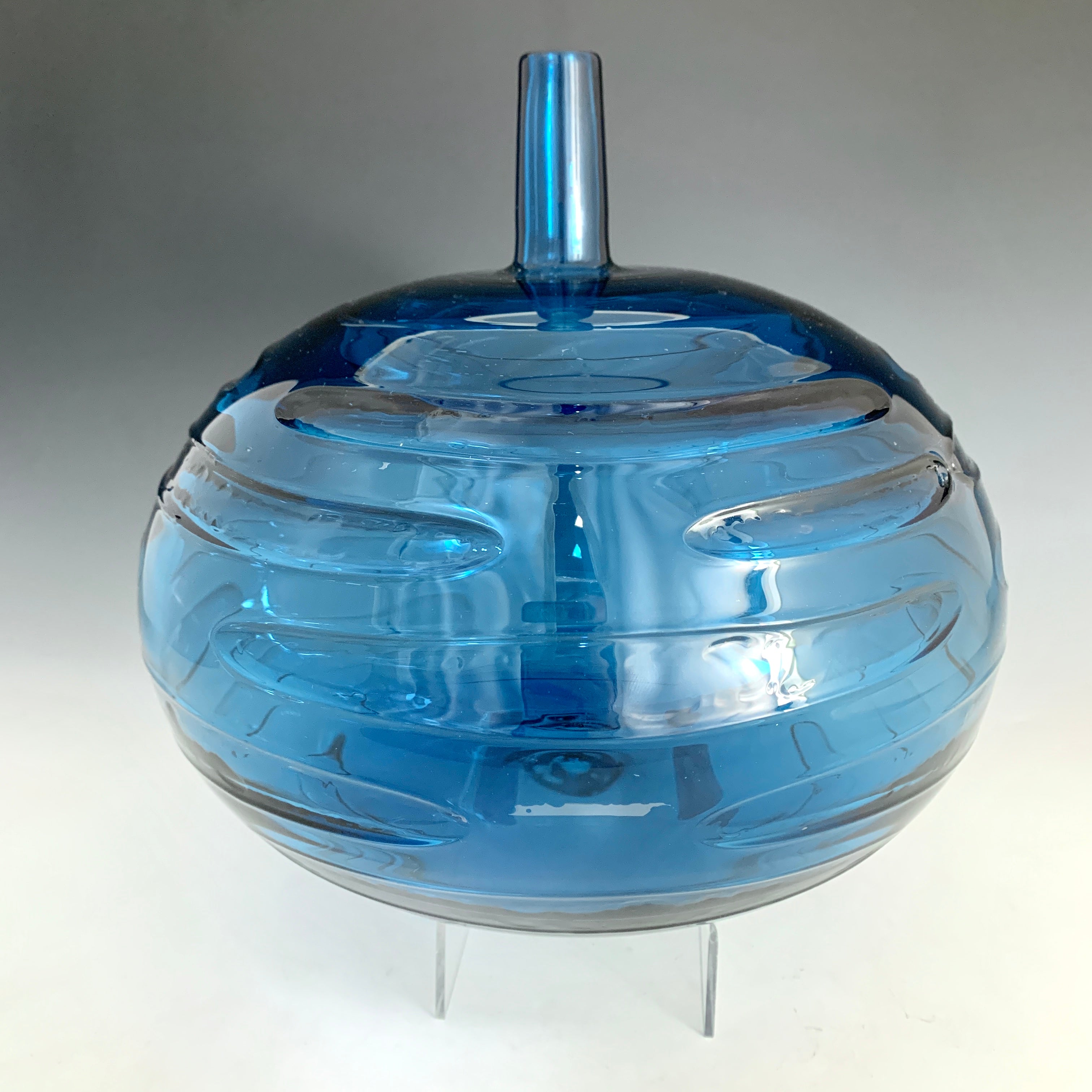 Incision Series - Wide Bottle - Blue – The Glass Station Studio and Gallery